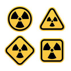 Radiation warning symbols set nuclear alert signs Vector Image