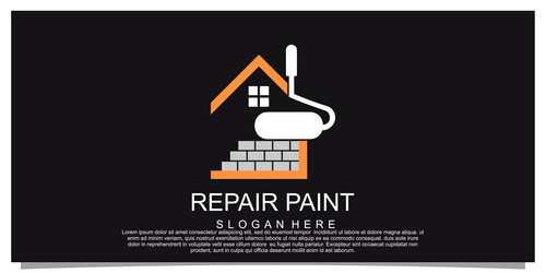 Repair paint and building concept logo design Vector Image