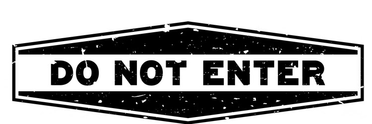 Grunge red keep out word round rubber seal stamp Vector Image