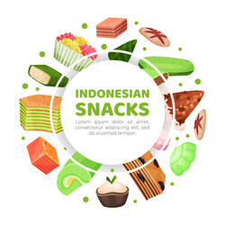Traditional snacks of indonesia banner oriental Vector Image