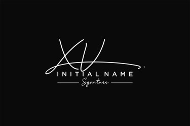Initial xv signature logo template hand drawn Vector Image