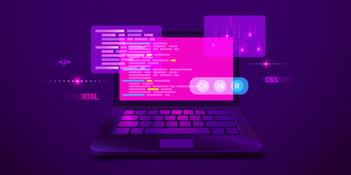 Web development coding and programming futuristic Vector Image