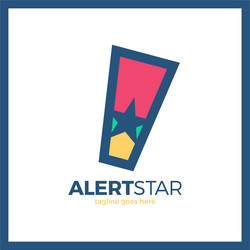 Alarm exclamation mark attention star Royalty Free Vector