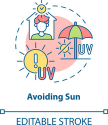 Avoiding sun concept icon Royalty Free Vector Image