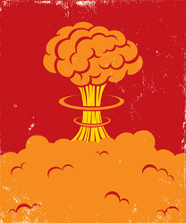 Cat on a background a nuclear explosion Royalty Free Vector