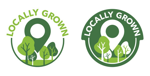 Locally grown - stickers for food labeling Vector Image
