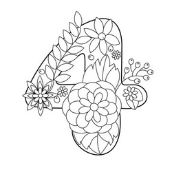 Coloring book with flower theme 4 Royalty Free Vector Image