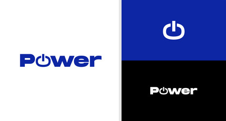 Power logo wordmark bolt negative space editable Vector Image