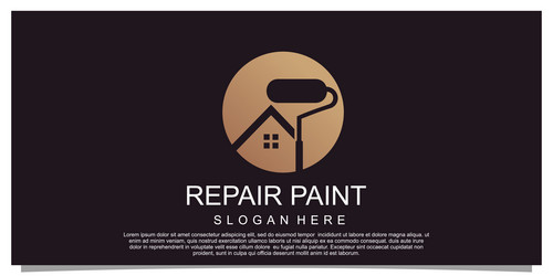 Repair paint and building concept logo design Vector Image