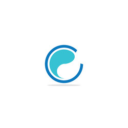 Simple c water logo design Royalty Free Vector Image