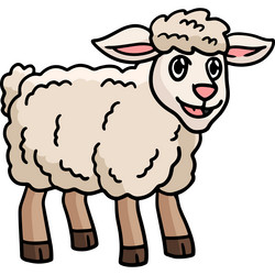 Mother sheep cartoon colored clipart Royalty Free Vector
