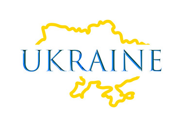 Ukrainian outline blue yellow isolated white Vector Image