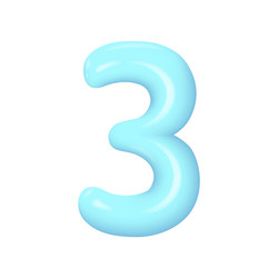 Blue number 1 plastic volumetric Royalty Free Vector Image
