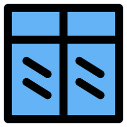 Double panel opened in glass window Royalty Free Vector