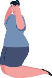 Isolated sad avatar woman design Royalty Free Vector Image