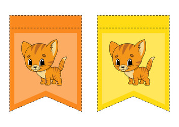Party banner with cute cartoon characters Vector Image