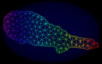 Polygonal network mesh map of pico island Vector Image