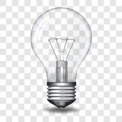 Retro light bulb on transparent background Vector Image