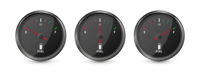3d realistic black gas fuel tank gauge oil Vector Image