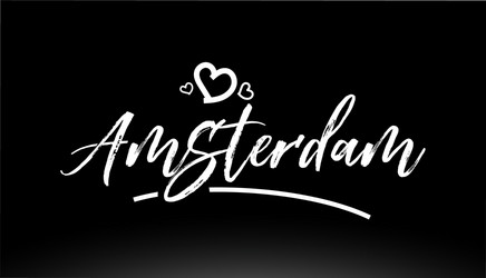 Amsterdam handwritten city typography text Vector Image