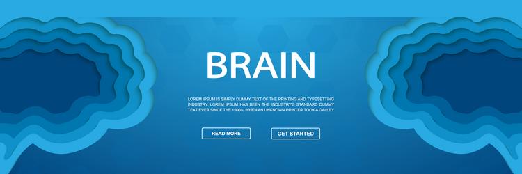 Brain 3d paper cut symbol for head promotion Vector Image