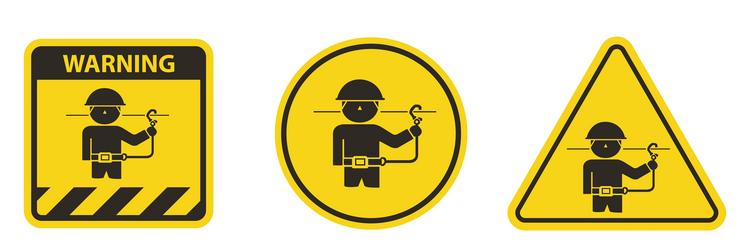 Caution use safety belts symbol sign isolate Vector Image