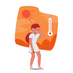 Little girl hot and sweating flushed face Vector Image