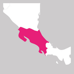 Map costa rica green highlighted with neighbor Vector Image