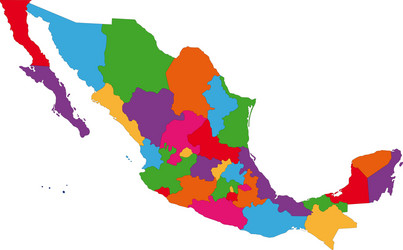 Colorful mexico map Royalty Free Vector Image - VectorStock