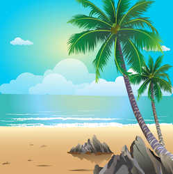 Evening sea view Royalty Free Vector Image - VectorStock