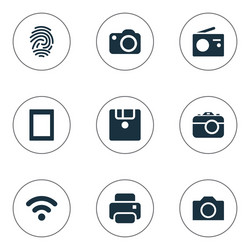 Camera shutter icon set photo and video equipment Vector Image