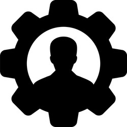 Admin icon male person profile avatar with gear Vector Image