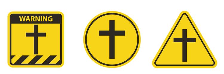 Christian cross icon symbol sign isolate on white Vector Image