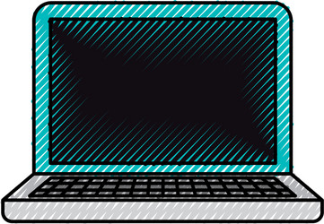Colored crayon silhouette of laptop computer Vector Image