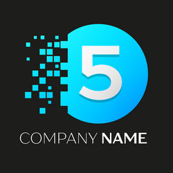 Number five logo symbol in colorful circle Vector Image