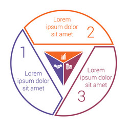 Infographic business pie chart for 3 options step Vector Image