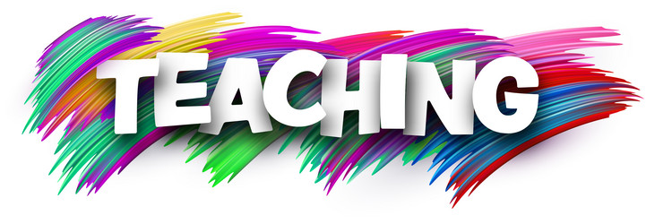 Teaching paper word sign with colorful spectrum Vector Image