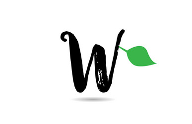 Red green handwritten w alphabet letter icon logo Vector Image