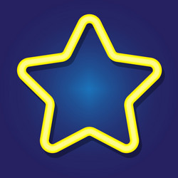 Yellow star neon space background Royalty Free Vector Image