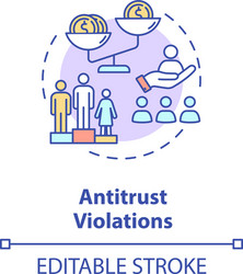 Antitrust violations concept icon Royalty Free Vector Image