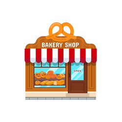 Bakery building cartoon flat Royalty Free Vector Image
