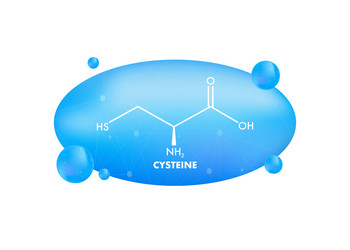 Cysteine molecular skeletal chemical formula 3d Vector Image