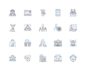 Maintenance line icons collection upkeep repair Vector Image