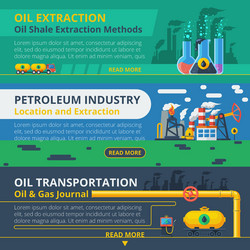 Oil industry banner set Royalty Free Vector Image