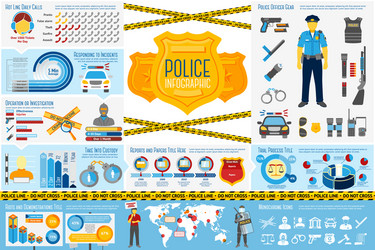 Police infographic for crime law justice design Vector Image