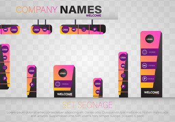 Exterior and interior green eco signage concept Vector Image