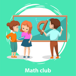Group kids solving math problems image Royalty Free Vector