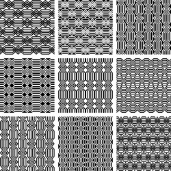 Set of abstract seamless patterns black and white Vector Image