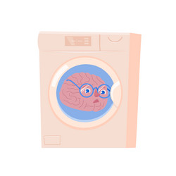 Brain washing image in cartoon style editable Vector Image