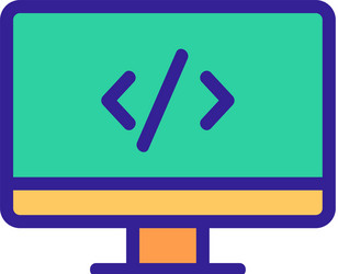 Code computer logo icon design Royalty Free Vector Image